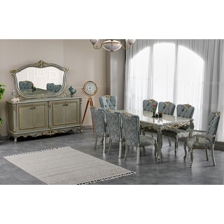 Bapena Traditional Dining Room Table And 12 Dining Room Chairs Set ...