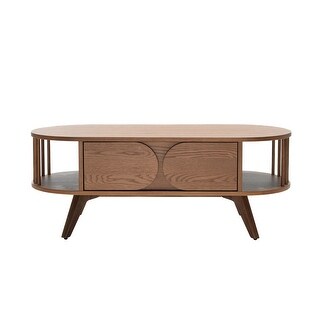 Studio London Modern Oak Wood Quentin Coffee Table with Storage - Bed Bath & Beyond - 40949972