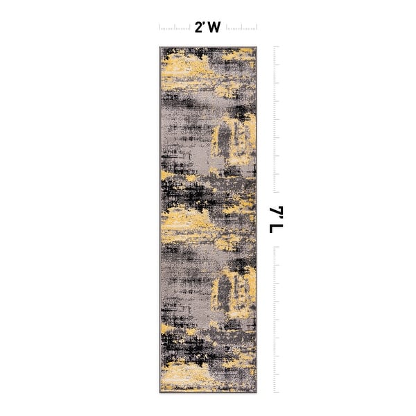 World Rug Gallery Modern Abstract Design Black Area Rug - Bed Bath ...