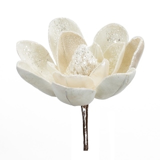 Set of 6 White Magnolia Floral Christmas Artificial Stems 20.5" - Bed ...