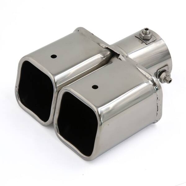 Vehicle Car Stainless Steel Silver Tone Exhaust Muffler Tip Silencer ...