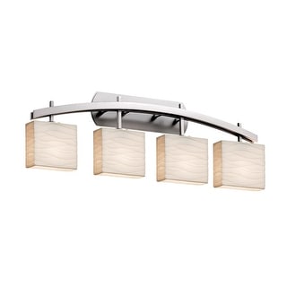 Porcelina? Archway 4-Light Brushed Nickel Bath Bar, Waves Rectangle ...