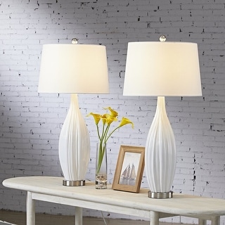 24.75" Brown Table Lamp Set with USB (Set of 2) - Bed Bath & Beyond ...