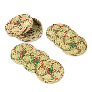 Novica Handmade Green Eco Natural Fiber Coasters (Set Of 6) - Bed Bath ...