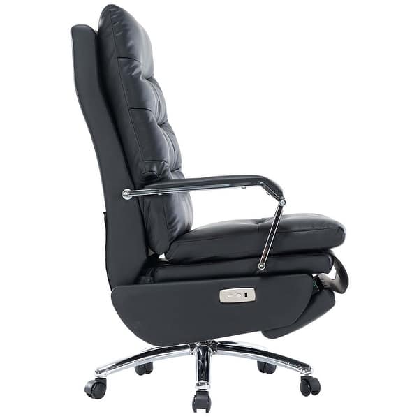 Reclining Office Chair-Power Office Chair with Footrest Electric Power ...