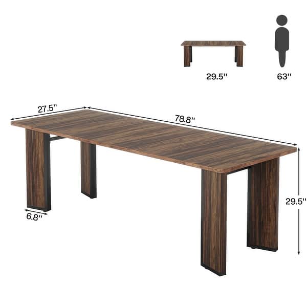 78.8 Inch Extra Long Rectangular Dining Table for 6-8 People for Dining ...