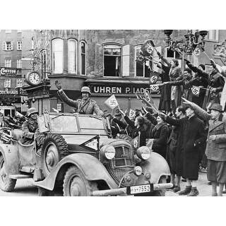 German Soldier Waving To The Viennese Crowd During HitlerS Triumphant ...