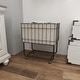 Black Metal Deep Set Wire Basket Storage Cart with Wheels and Fabric ...
