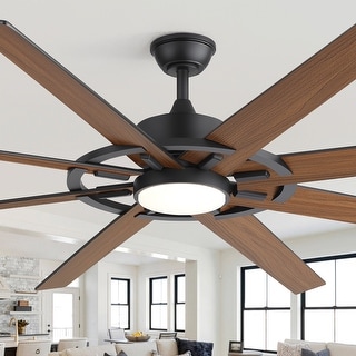 72" Large Ceiling Fan with 3CCT Dimmable LED Light and Remote(8 ...