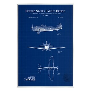 Stupell Detailed US Airplane Blueprint Wall Plaque Art, Design by Karl ...
