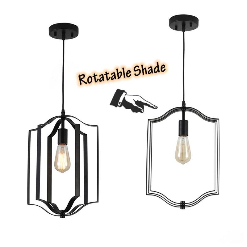 Modern 1-Light Black Cylinder MIni Pendant Light Farmhouse Adjustable ...