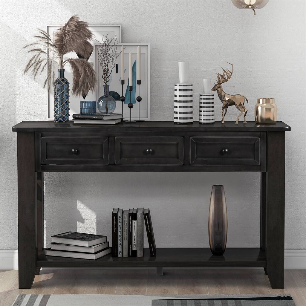 Merax Modern Console Table Sofa Table with 3 Drawers and 1 Shelf ...