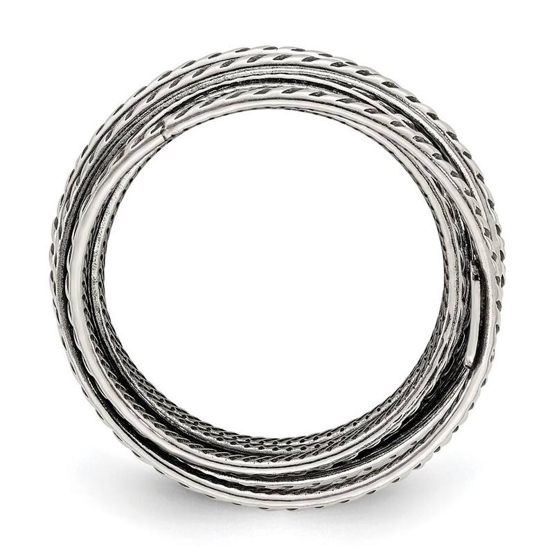 Curata 925 Sterling Silver Antiqued Coil Spring Multi-layered Vintage ...
