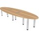 10 Person Oval Conference Table 12'x4' with Power And Data Post Legs ...