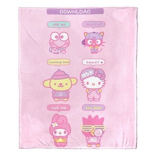 ENT 236 Hello Kitty, Texting Silk Touch Throw Blanket - Bed Bath ...