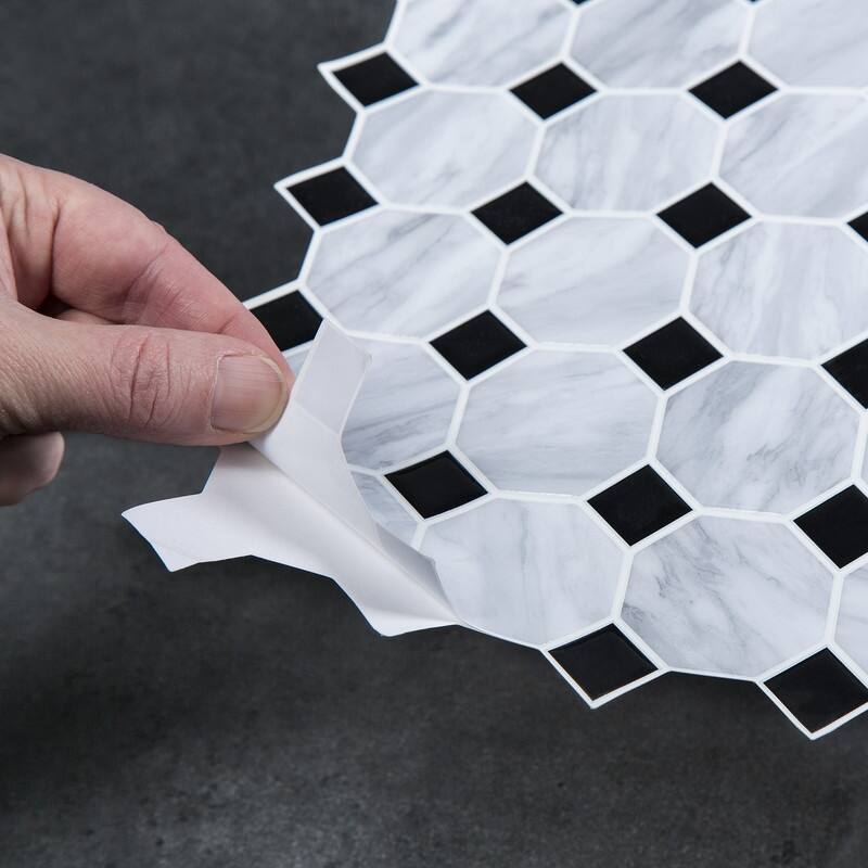 Tack Tile Peel & Stick Vinyl Backsplash (pack of 3) - Overstock - 21930782