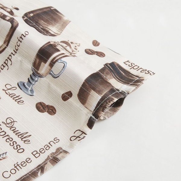 Latte Espresso Tribeca Textured Kitchen Curtain with Valance & Tiers ...
