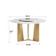 53" Modern Round Dining Table with Marble Top for 4-6, Sintered Stone ...