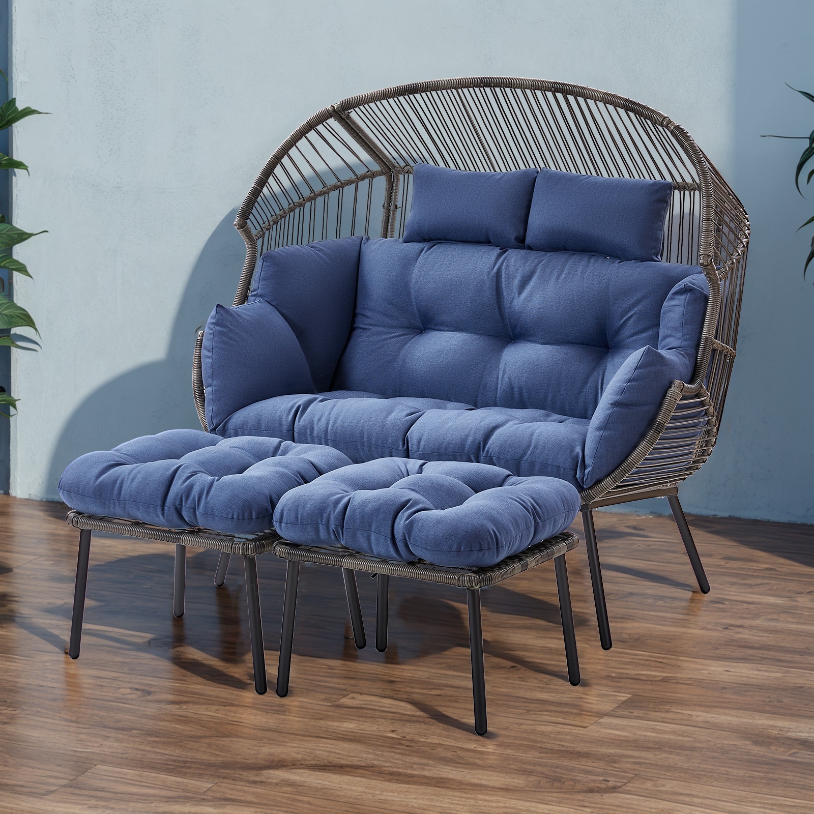 Outdoor Double Glider Egg Chair Rocking Egg Chairs - On Sale - Bed Bath ...