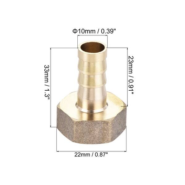 Barb Hose Fitting Connector Adapter Barbed Female Pipe 2Set - Golden ...