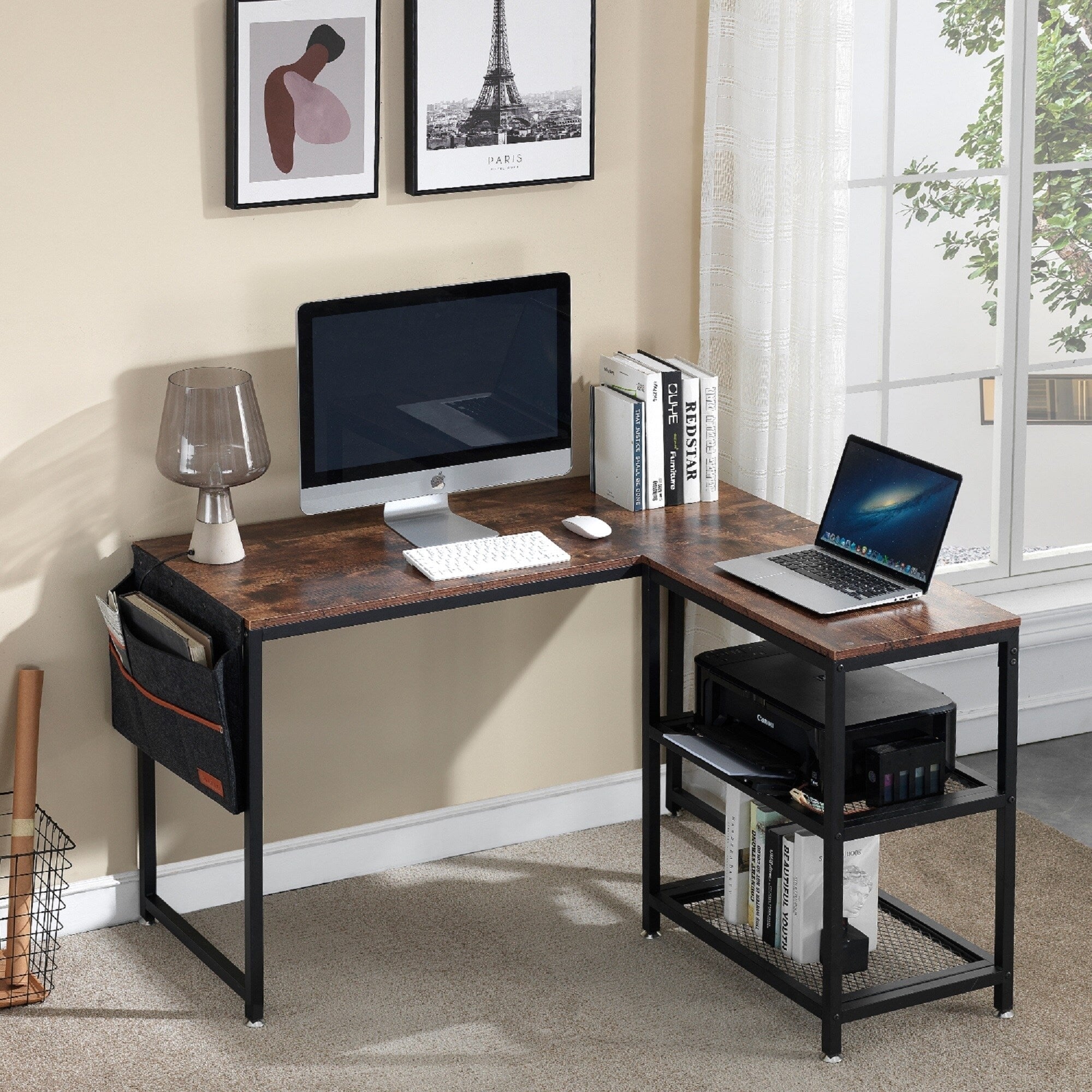 VECELO Modern Writing/Computer Desk with Storage Drawer - Bed Bath ...