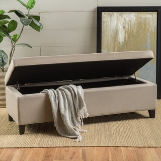Sofa Bench Storage Ottoman Comfortable Extra Seat with Birch Wood Legs ...