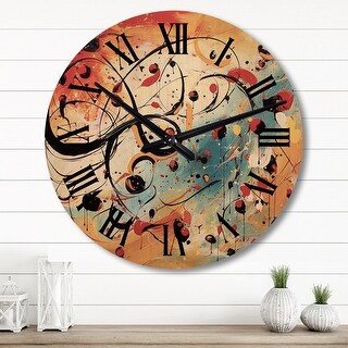 Designart "All That Jazz Colorful Joy" Abstract Collages Oversized Wood ...