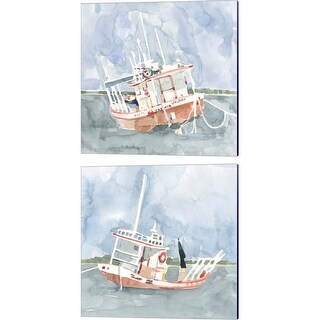 Emma Caroline 'Bright Fishing Boat' Canvas Art (Set of 2) - Bed Bath ...