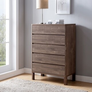 5-Drawer Dresser Drawer Chest Hazelnut, Five Drawers On Pre-assembled ...