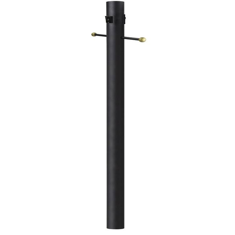 8-ft Lamp Post w/ Cross Arm, Outlet and Dusk to Dawn Photo Sensor ...
