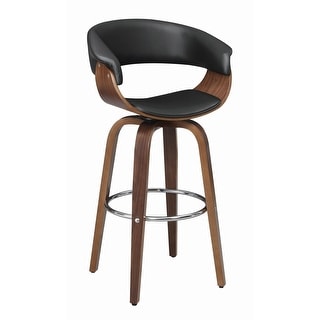 Leatherette Wooden Swivel Bar Stool With Spider Legs Brown And Black ...