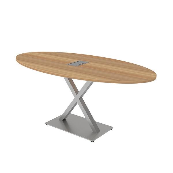 3X6 Oval Conference Room Table With X Base Electrical And Data Unit ...