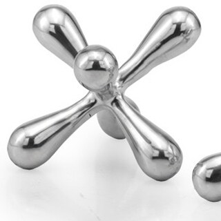 HomeRoots Set Of Two 3" Silver Aluminum Decorative Jack Sculptures - 3. ...