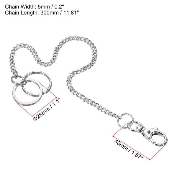 Keychain with Keyring Clasp, 304 Stainless Steel Clip for Jeans Pants ...