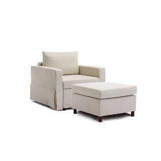 Linen Module Sectional Sofa Single Seat Cross Section Couch w/Ottoman ...