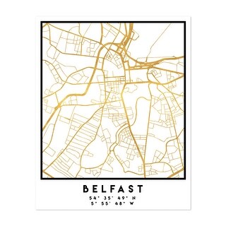 Belfast United Kingdom Belfast Street Map Maps Urban Art Print/Poster ...
