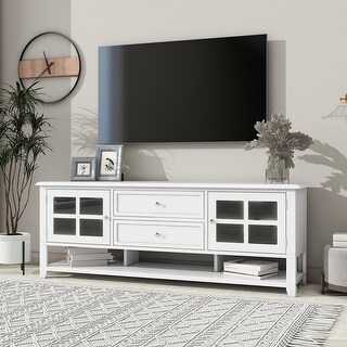 Modern Media Console Entertainment Center with Multifunctional Storage ...