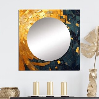 Designart "Gold And Black Cubist Visions VI" Cubism Wall Mirror ...