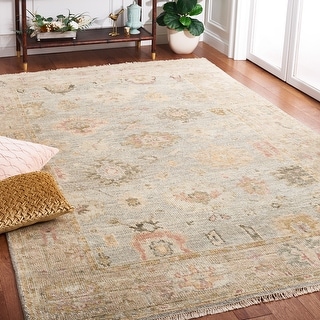 SAFAVIEH Hand-Knotted Samarkand Olivette Traditional Wool Rug - Bed ...