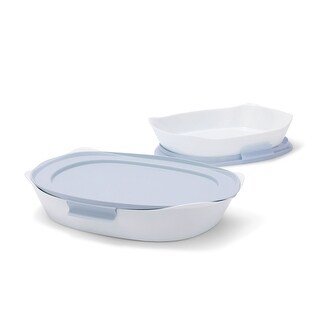 Rubbermaid DuraLite™ Glass Bakeware, 4-Piece Set with Lids, Baking ...