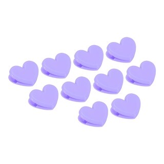 Paper and Bag Clips,10Pcs Heart Shape Clamps Snacks Bag clips,Purple ...