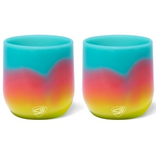 Silipint: Silicone 12oz Stemless Wine Glasses: 2 Pack Aurora - Reusable ...