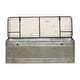 Gray Metal Galvanized Storage Bench with Cream Upholstered Burlap Top ...