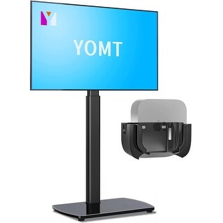 Universal TV Floor Stand with Apple TV/Roku Ultra Mount for 27-65 Inch ...