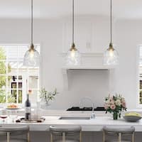 Modern Farmhouse 1-Light Bowl Glass Kitchen Island Pendant Lights for ...