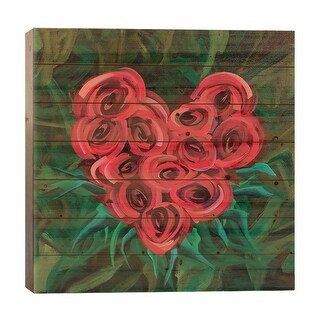 A Dozen Roses Please Heart Print On Wood by Rashelle Roos - Multi-Color ...