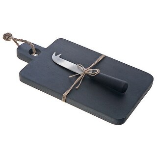 Black Wood Board With Handle & Spreader - Bed Bath & Beyond - 40138867