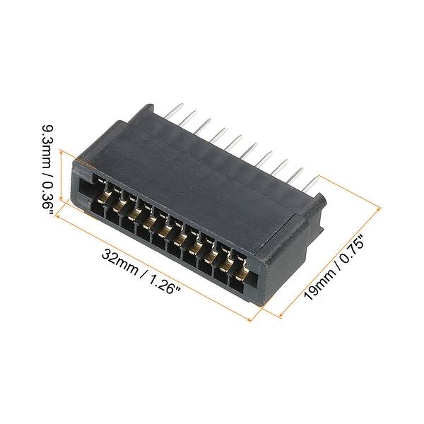 Card Edge Connector Black Socket Right Angle 20 Pin 2.54mm Pitch, Pack ...