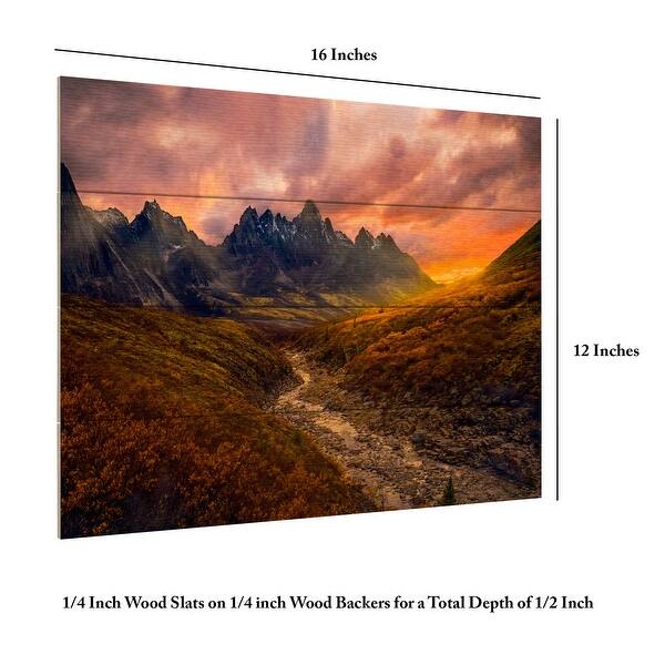 Greg Stokesbury 'Yukon Sunset' Wood Slat Art - Multi - Bed Bath ...
