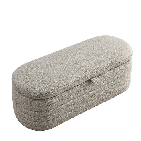 Length 45 5 Inchesstorage Ottoman Bench Upholstered Fabric Storage